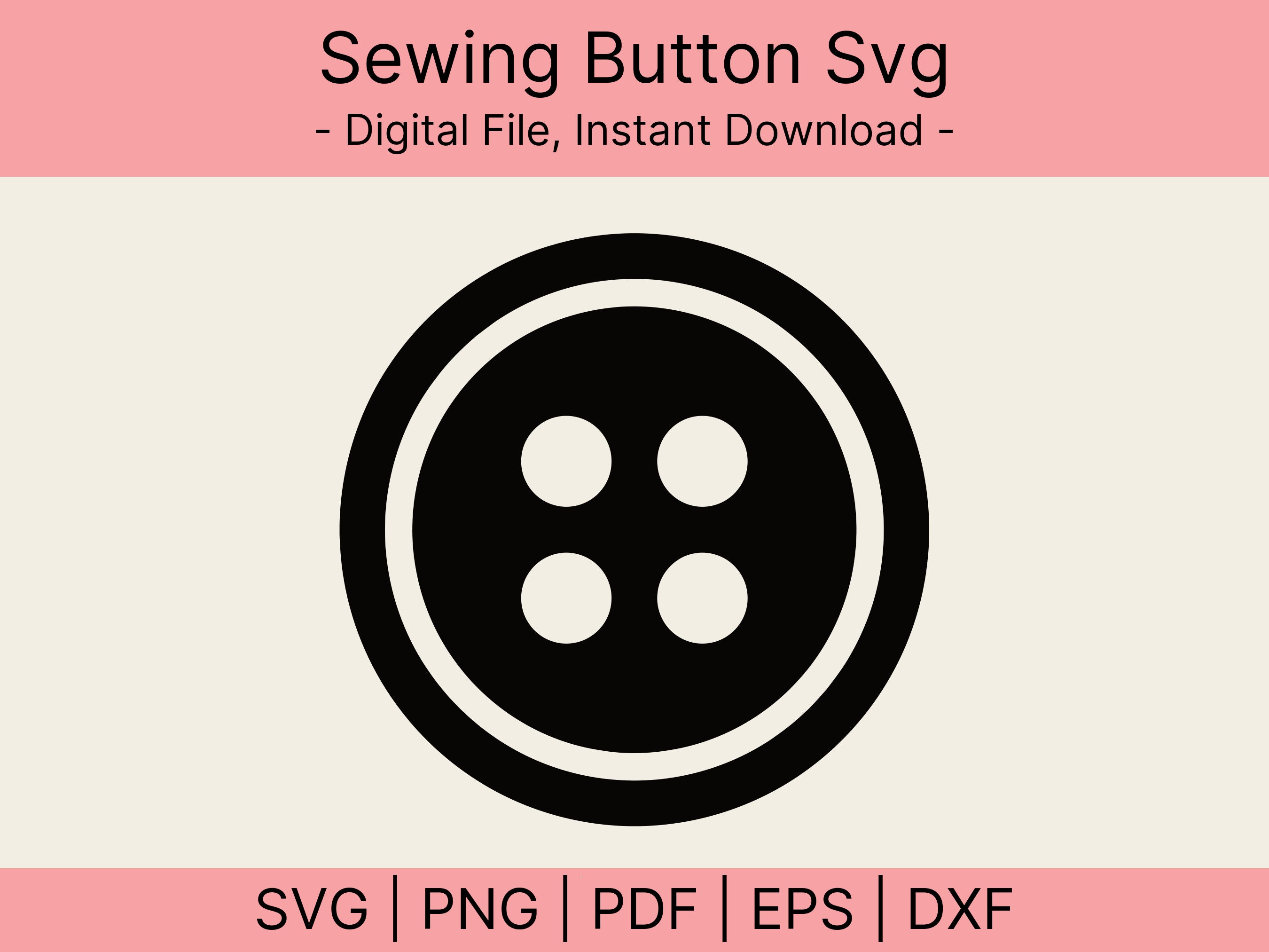 Sewing Button Svg, Tailor Svg, 4 Hole Button, SVG Vector Cut File for ...