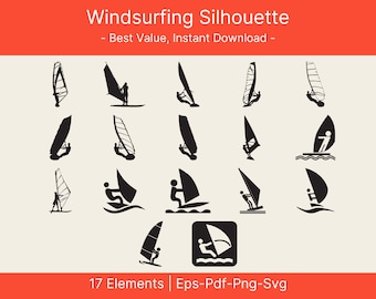 Windsurfing SVG Bundle, Windsurfing Silhouette Svg, Windsurfing Cricut ...