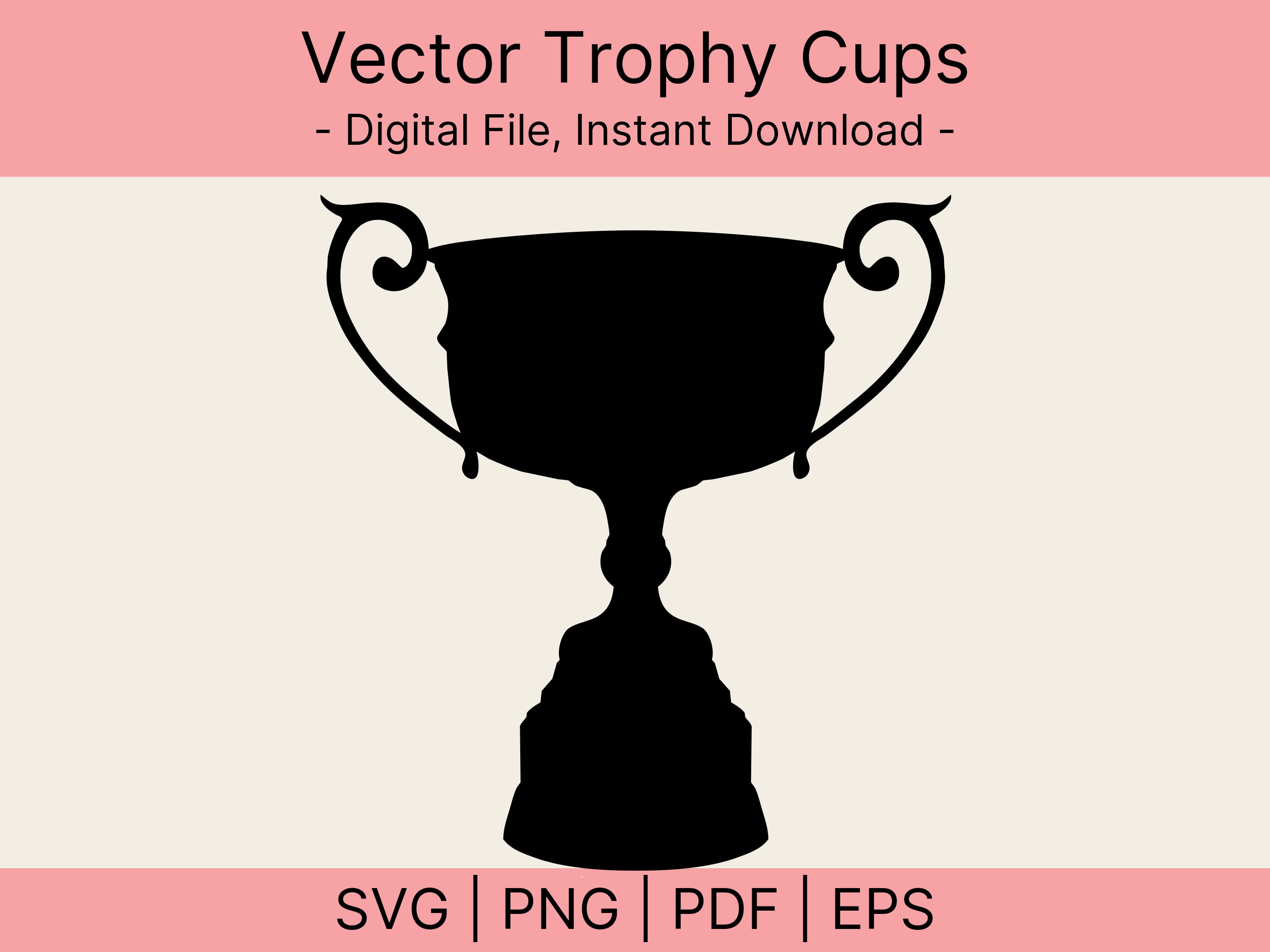 Trophies Cup Bundle, Award Icons, Medals Svg, Trophy Svg, Vector Cut ...