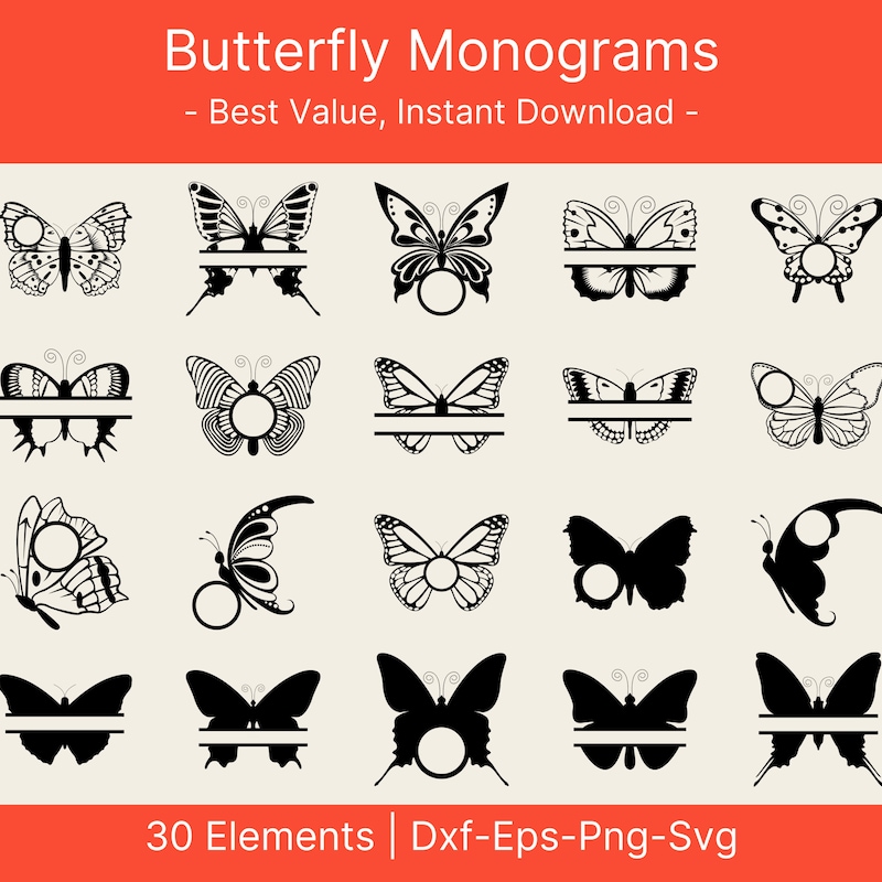 Butterfly Monogram - Etsy