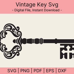 Retro Key SVG, Vintage Key, Key Svg, SVG Vector Cut File for Cricut ...