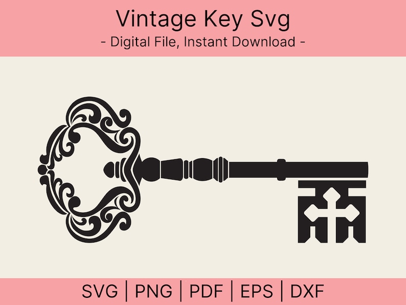 Retro Key SVG, Vintage Key, Key Svg, SVG Vector Cut File for Cricut ...