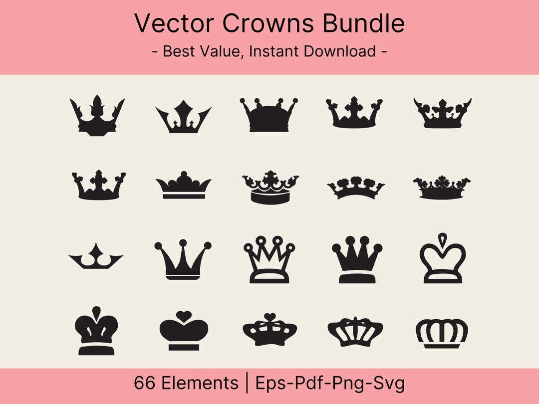 Royal Crown SVG Bundle Files, Princess Tiara SVG, King Crown, Queen ...