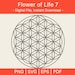 Flower of Life Vector, Sacred Geometry Png, Seed of Life Svg, Tree of ...