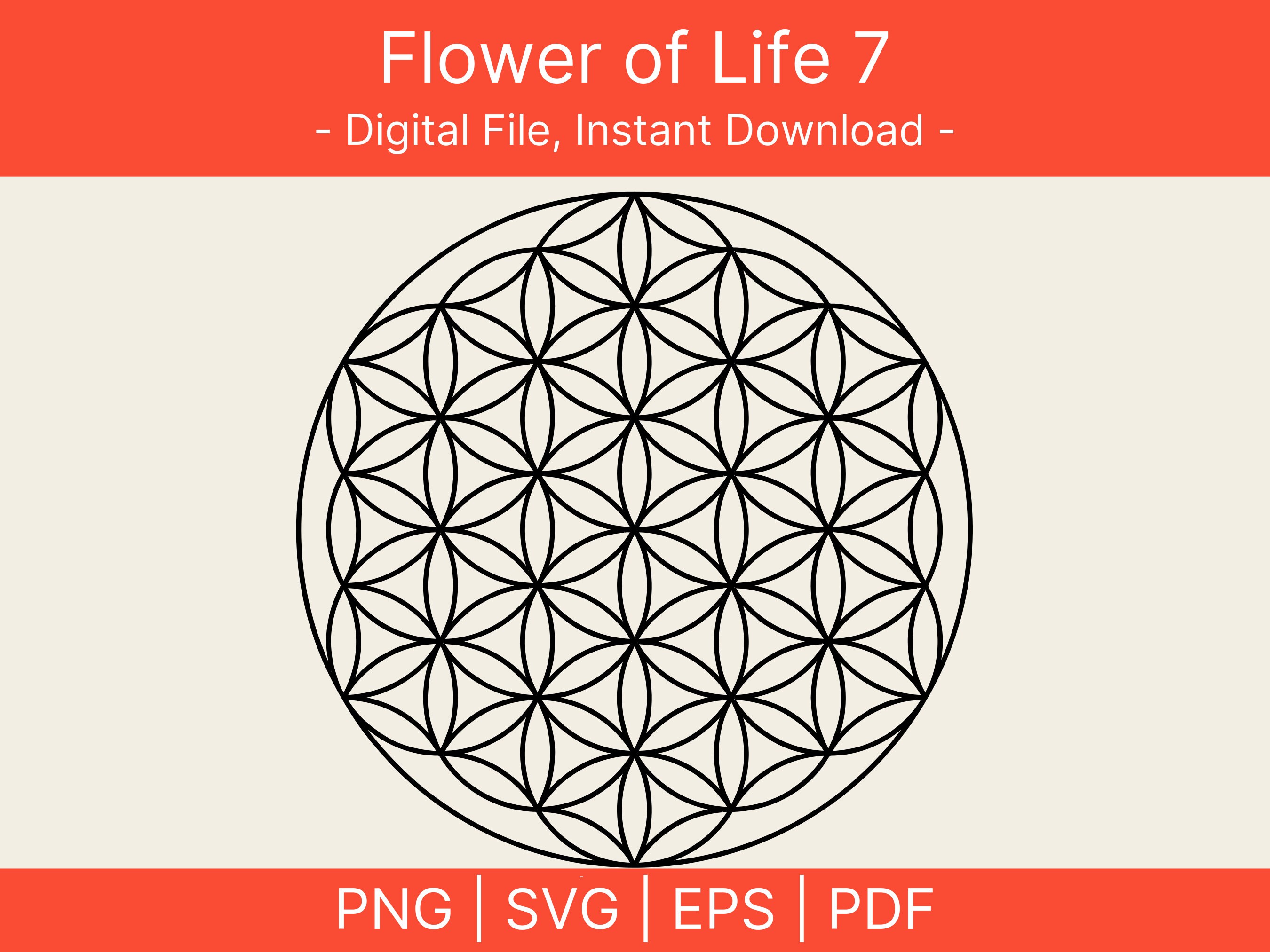 Flower of Life Vector, Sacred Geometry Png, Seed of Life Svg, Tree of ...