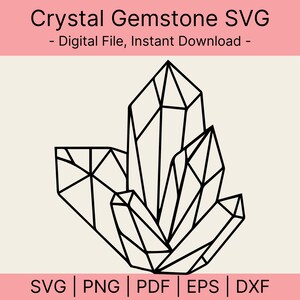 Gemstone Svg, Crystal Svg File, Crystal Cluster SVG, Rocks and Minerals ...