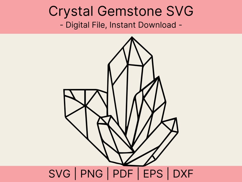 Gemstone Svg, Crystal Svg File, Crystal Cluster SVG, Rocks and Minerals ...