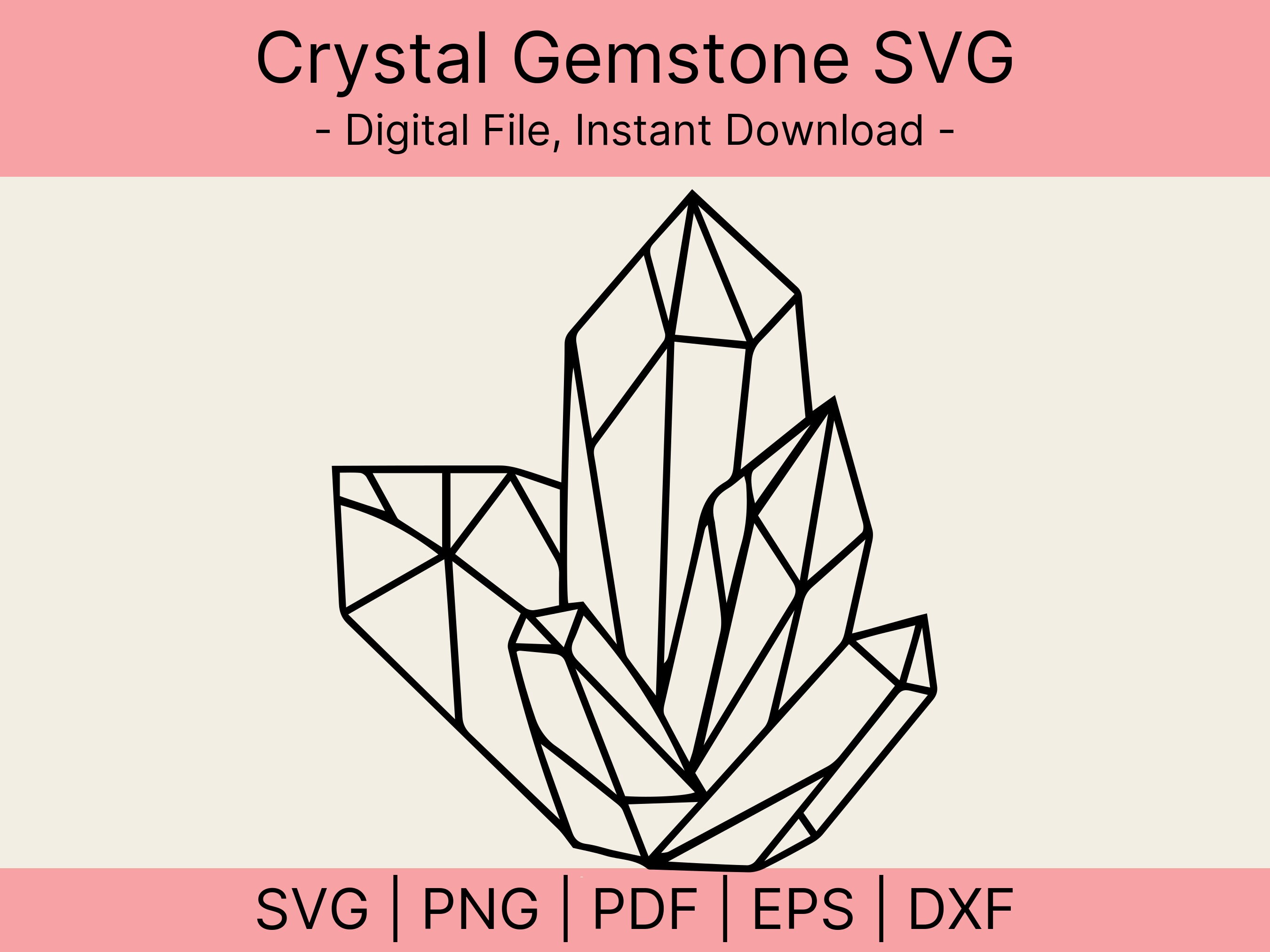 Gemstone Svg, Crystal Svg File, Crystal Cluster SVG, Rocks and Minerals ...