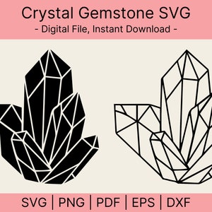Gemstone Svg, Crystal Svg File, Crystal Cluster SVG, Rocks and Minerals ...