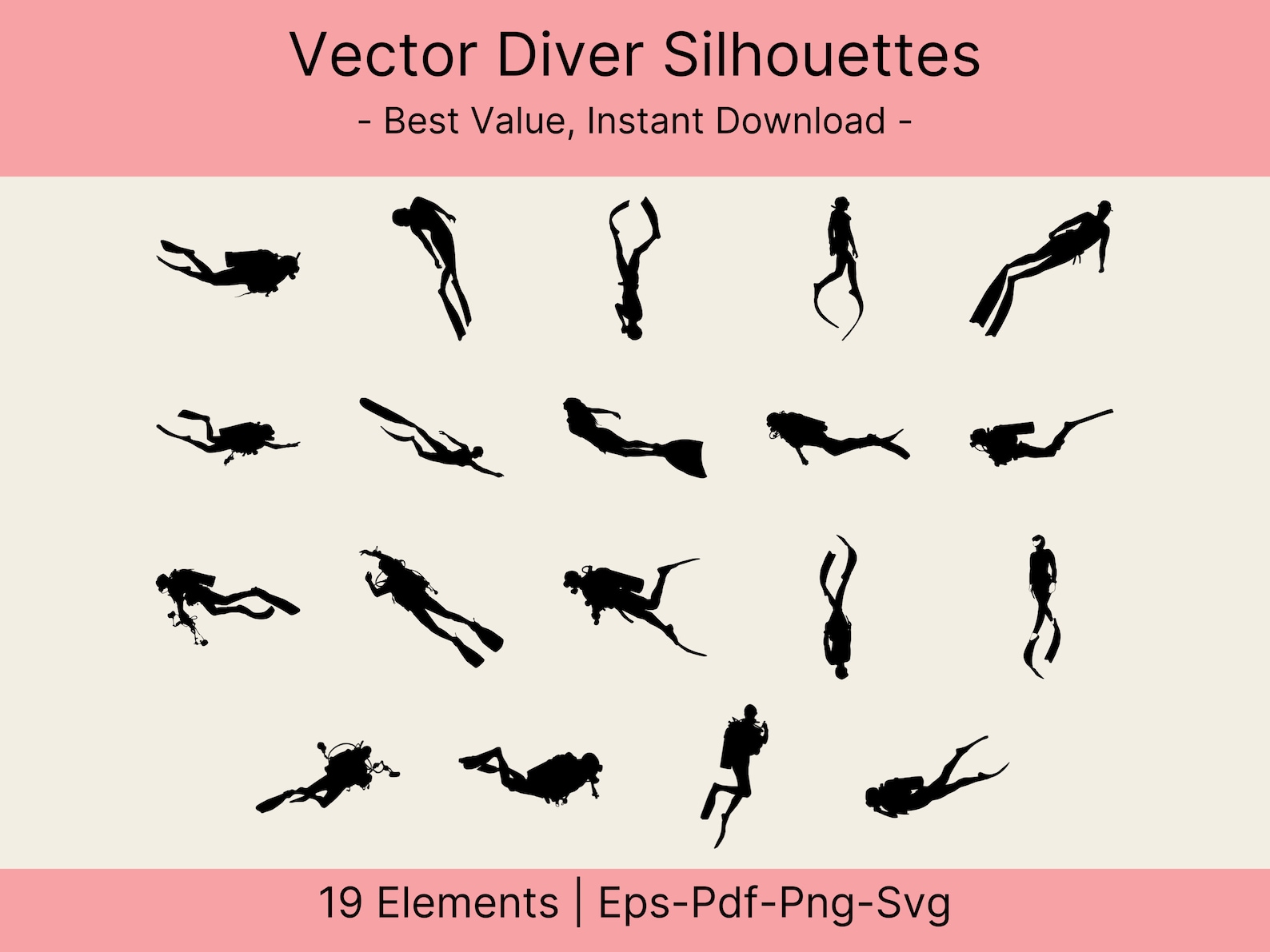 Diver Svg, Scuba Diving Svg Bundle, Scuba Diver Silhouette SVG, Svg ...