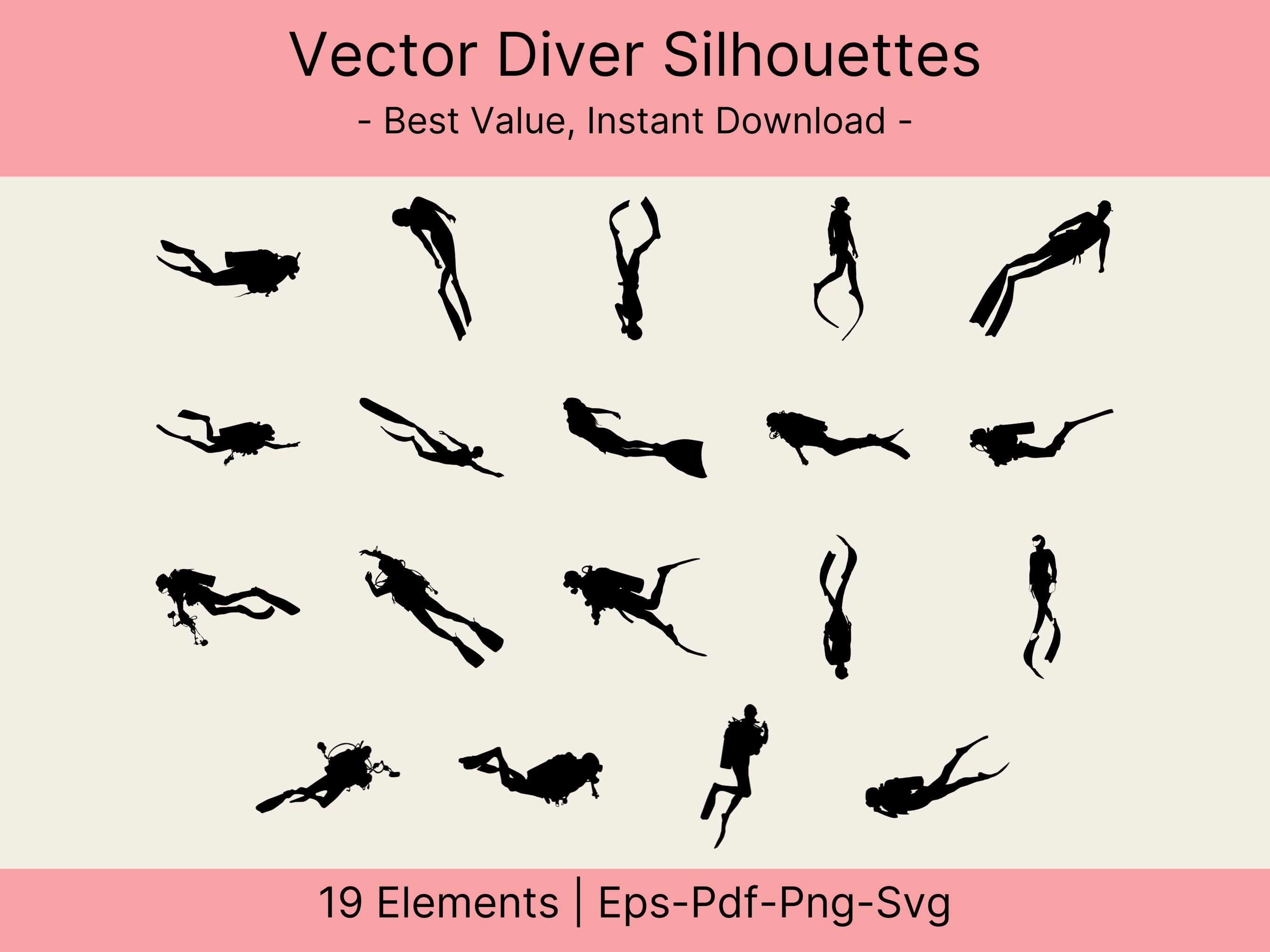 Diver Svg, Scuba Diving Svg Bundle, Scuba Diver Silhouette SVG, Svg ...