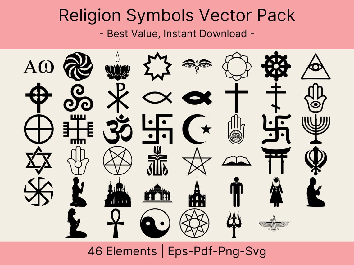 Religious SVG Bundle, 46 Spiritual Emblems Svg, Christian Svg ...