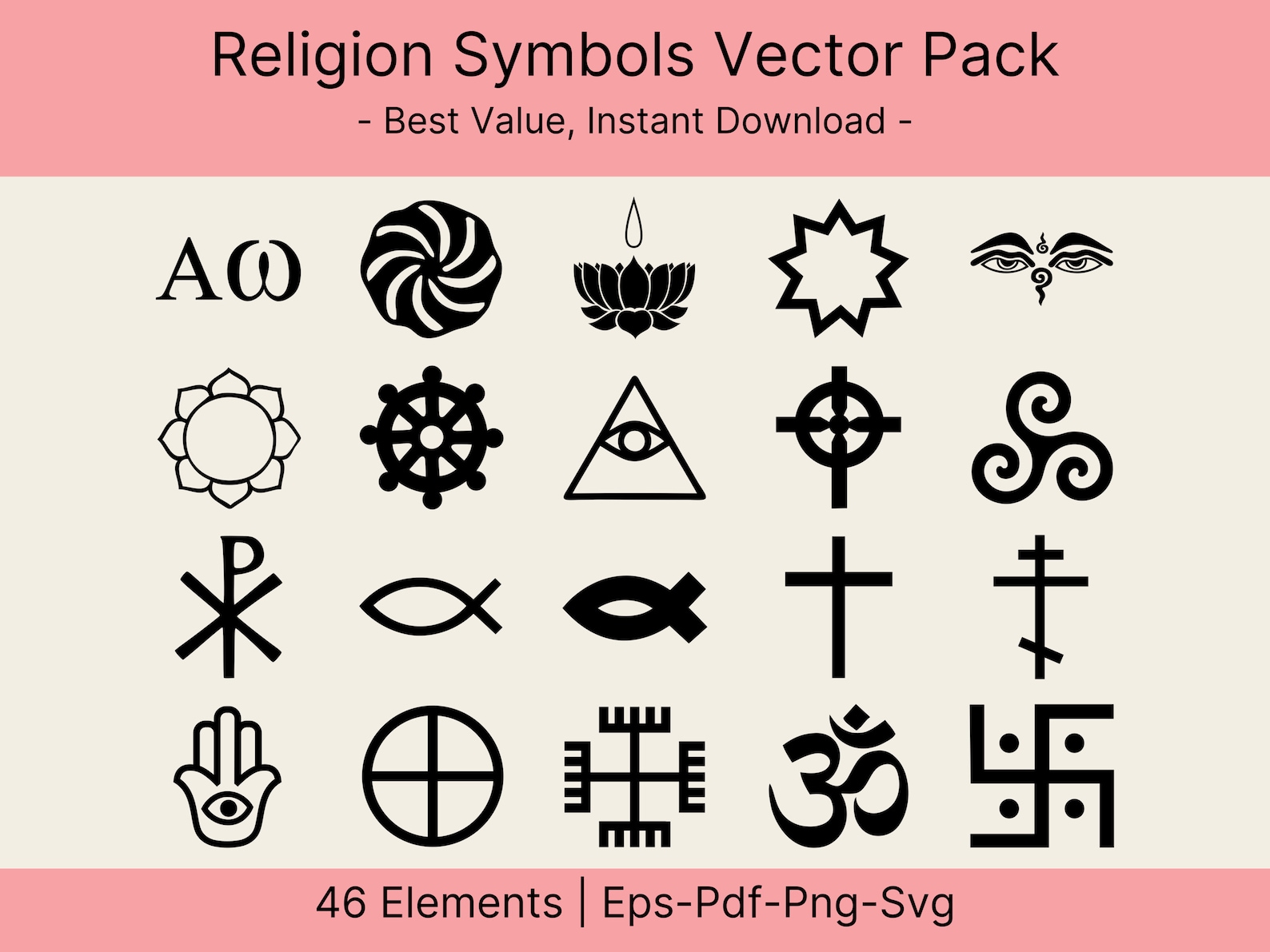 Religious SVG Bundle, 46 Spiritual Emblems Svg, Christian Svg ...