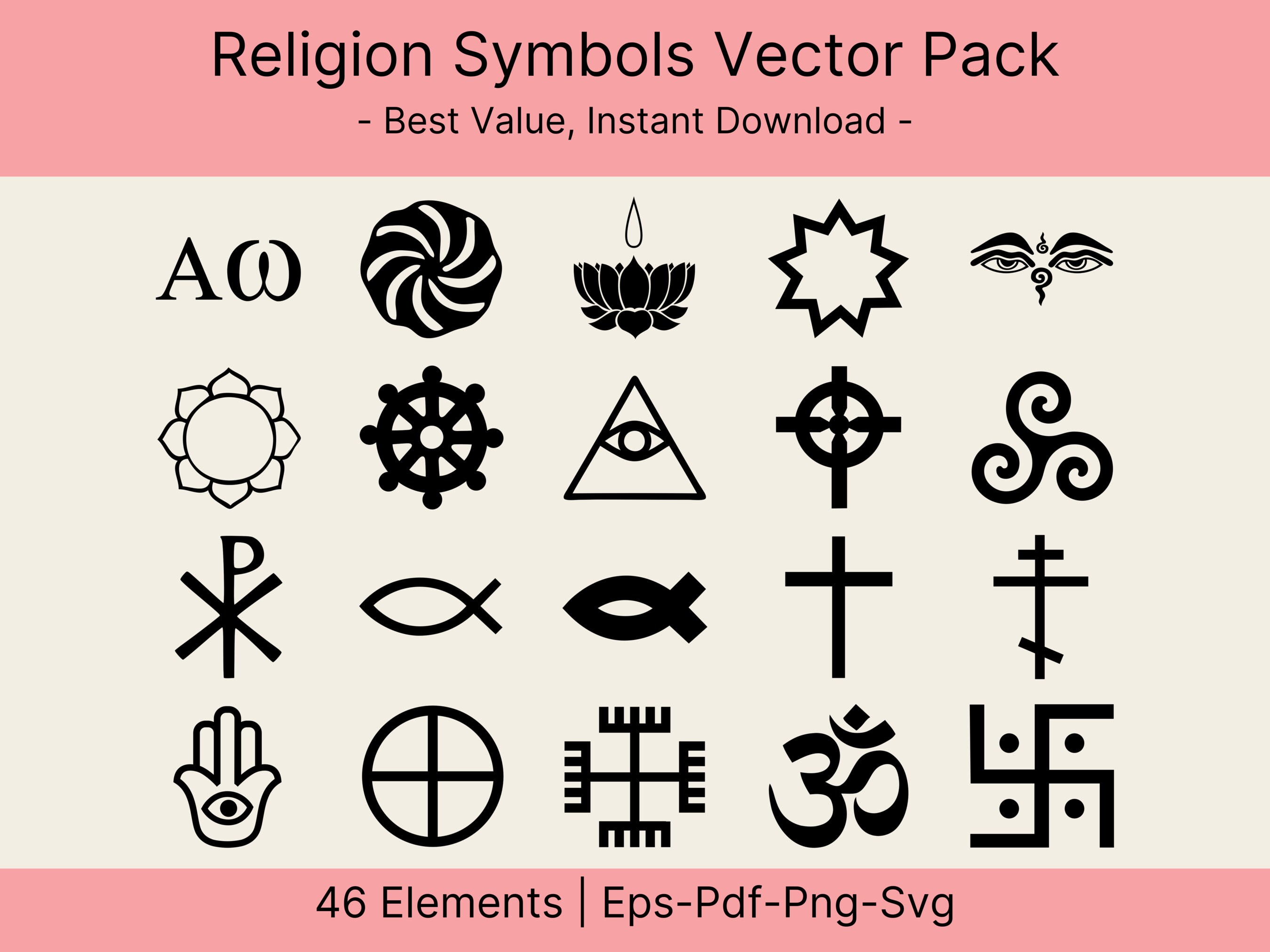 Religious SVG Bundle, 46 Spiritual Emblems Svg, Christian Svg ...