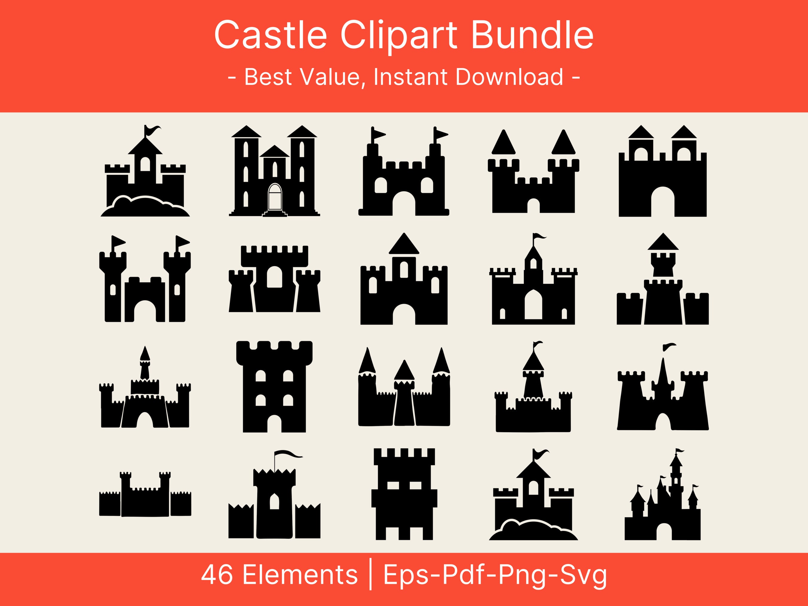 Castle SVG Bundle, Castle SVG, Castle Png, Cut Files for Cricut ...