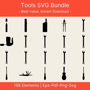 158 Mechanic Tools Bundle Svg, Tools Clipart, Tools Silhouette, Tools ...