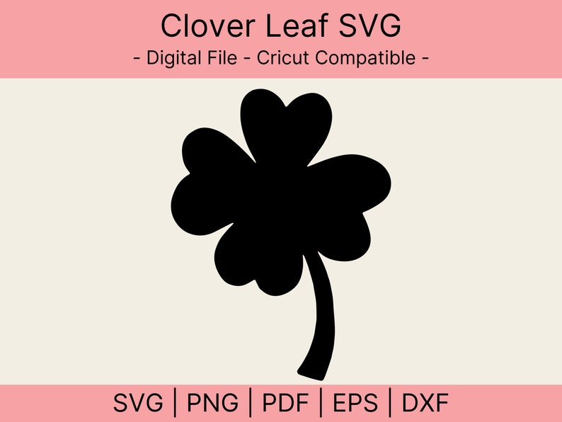 Hoja de trébol SVG Archivo de corte vectorial personalizable Cricut ...