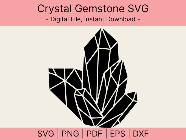 Gemstone Svg, Crystal Svg File, Crystal Cluster SVG, Rocks and Minerals ...