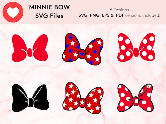Red Minnie Mouse Bow Silhouette