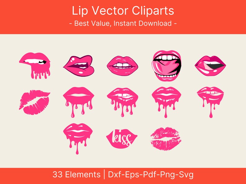 Pink Lips Svg Png, Dripping Lips Svg - Dripping Lips Cut File, Dripping Silhouette, Lips Cut ...