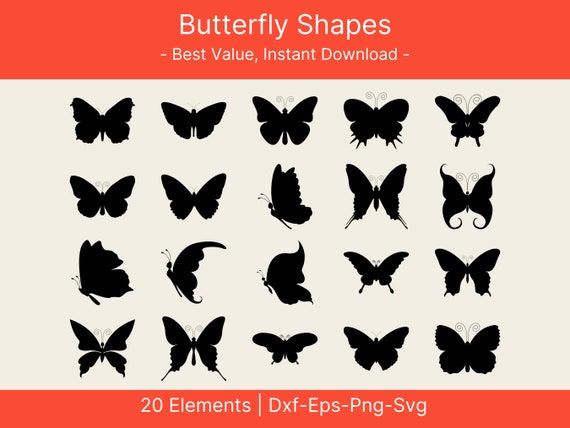 20 Butterfly Svg Png Butterfly Svg Bundle Butterfly - Etsy