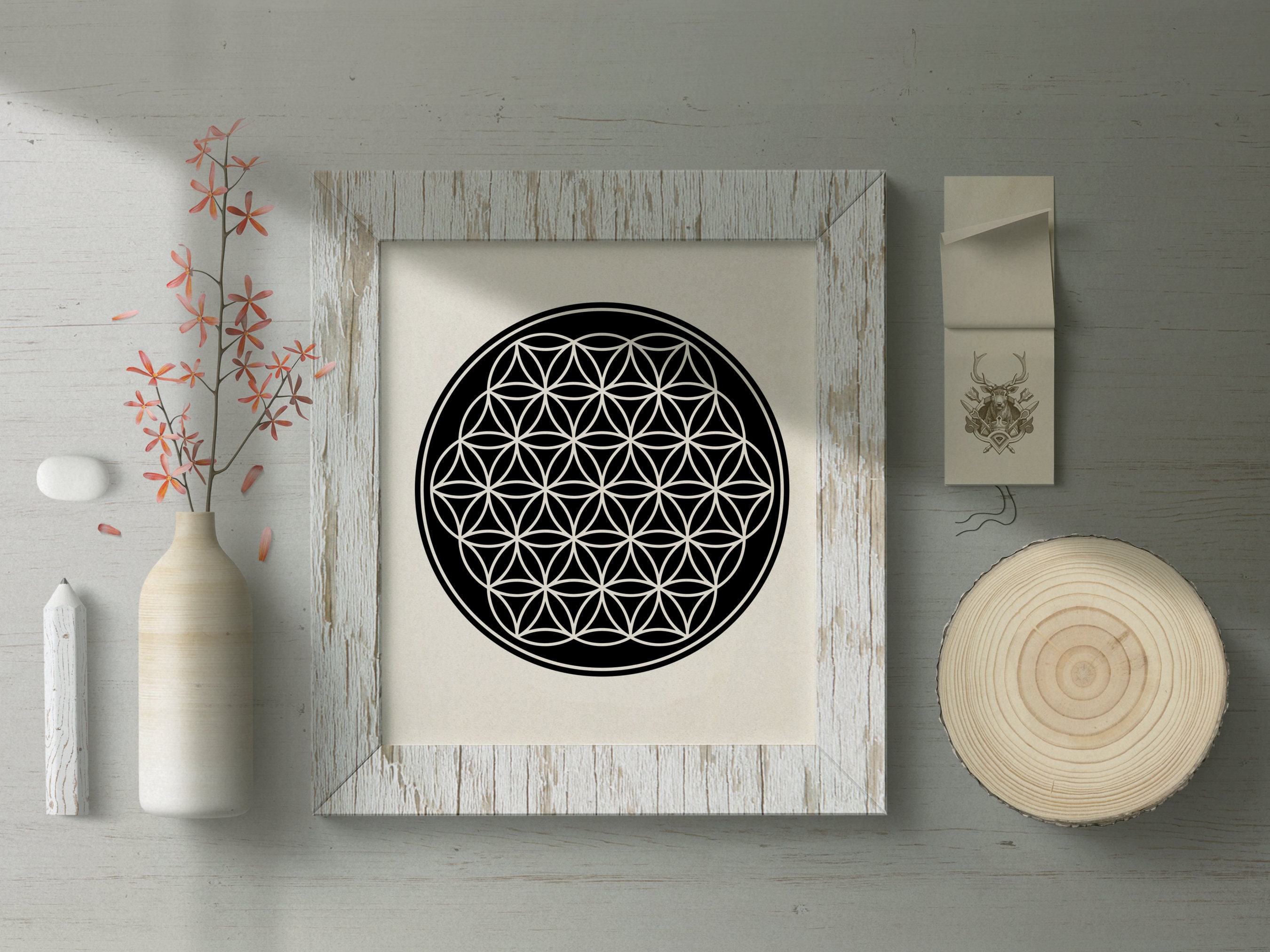 Flower of Life Vector, Sacred Geometry Png, Seed of Life Svg, Tree of ...