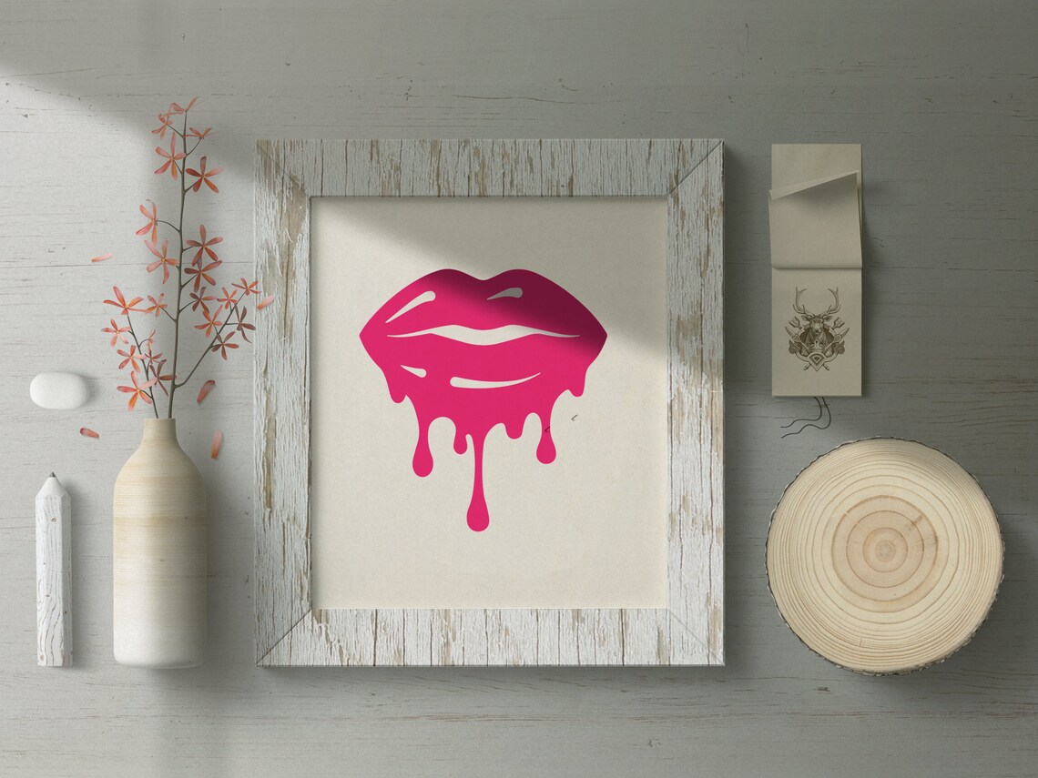 Pink Lips Svg Png, Dripping Lips Svg Dripping Lips Cut File, Dripping ...