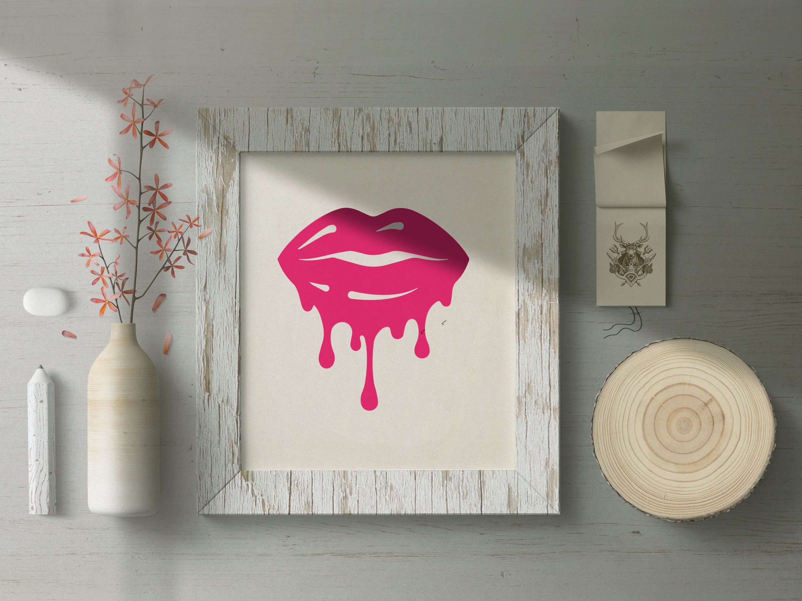Pink Lips Svg Png, Dripping Lips Svg - Dripping Lips Cut File, Dripping ...