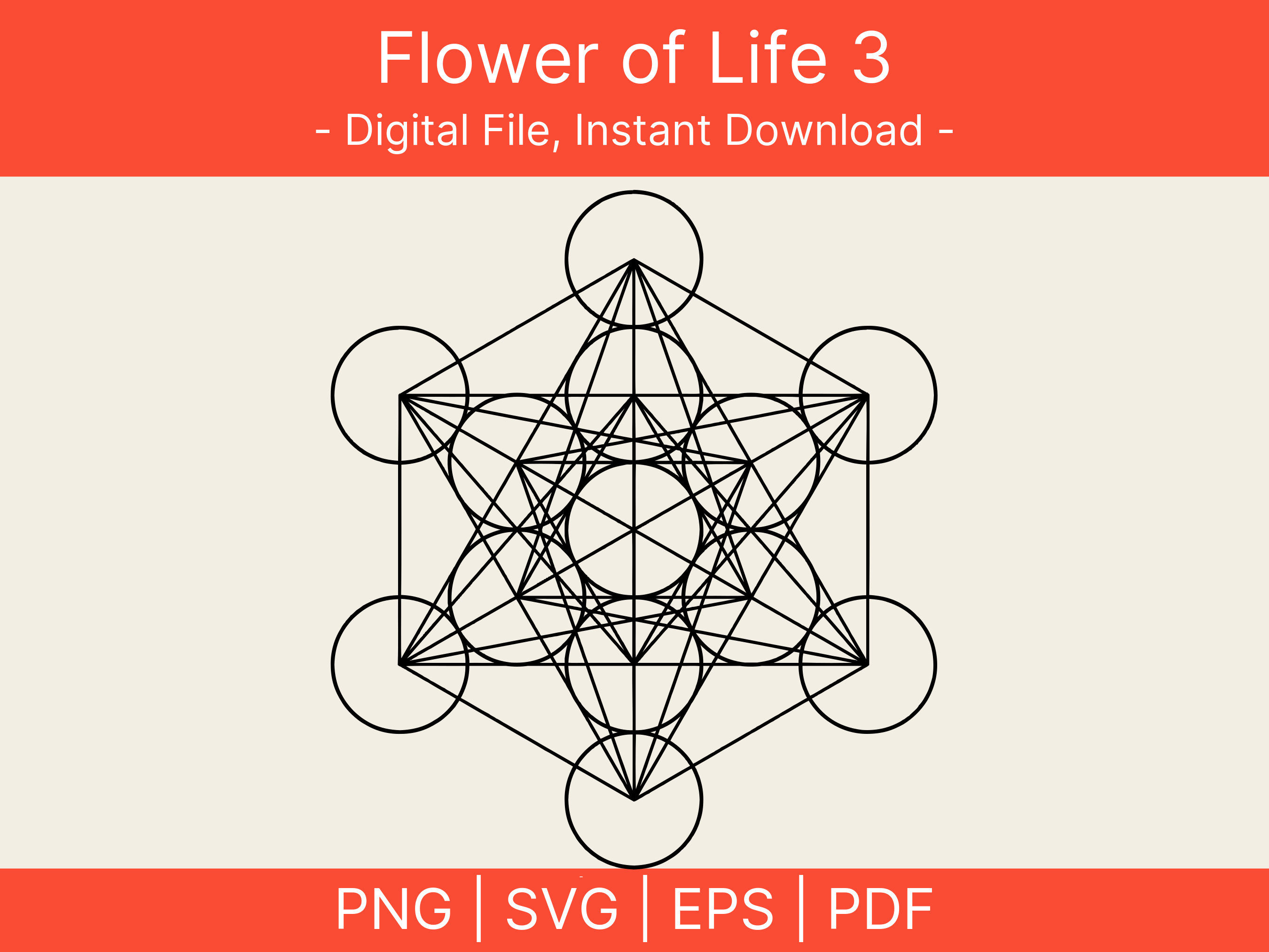 Flower of Life Vector, Sacred Geometry Png, Seed of Life Svg, Tree of ...