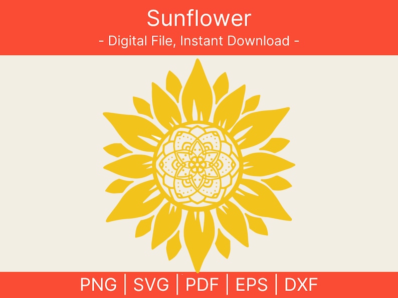 Sunflower Svg Sunflower Png Flower Svg Cut File Cricut Etsy