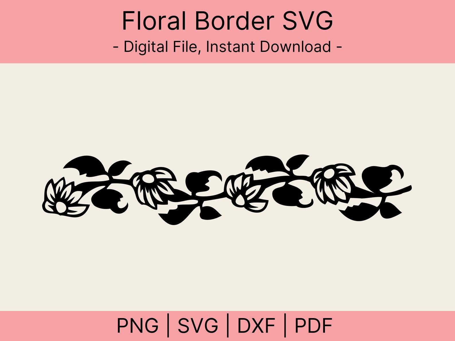Floral Border Svg, Floral Border Png, Floral Border Clip Art, Clipart ...
