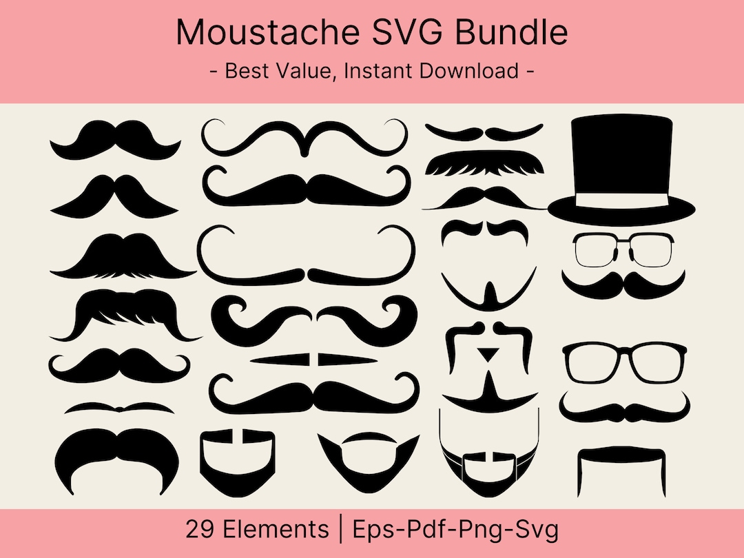 Moustache SVG Bundle, Mustache SVG Silhouette It's a Boy Baby Shower ...