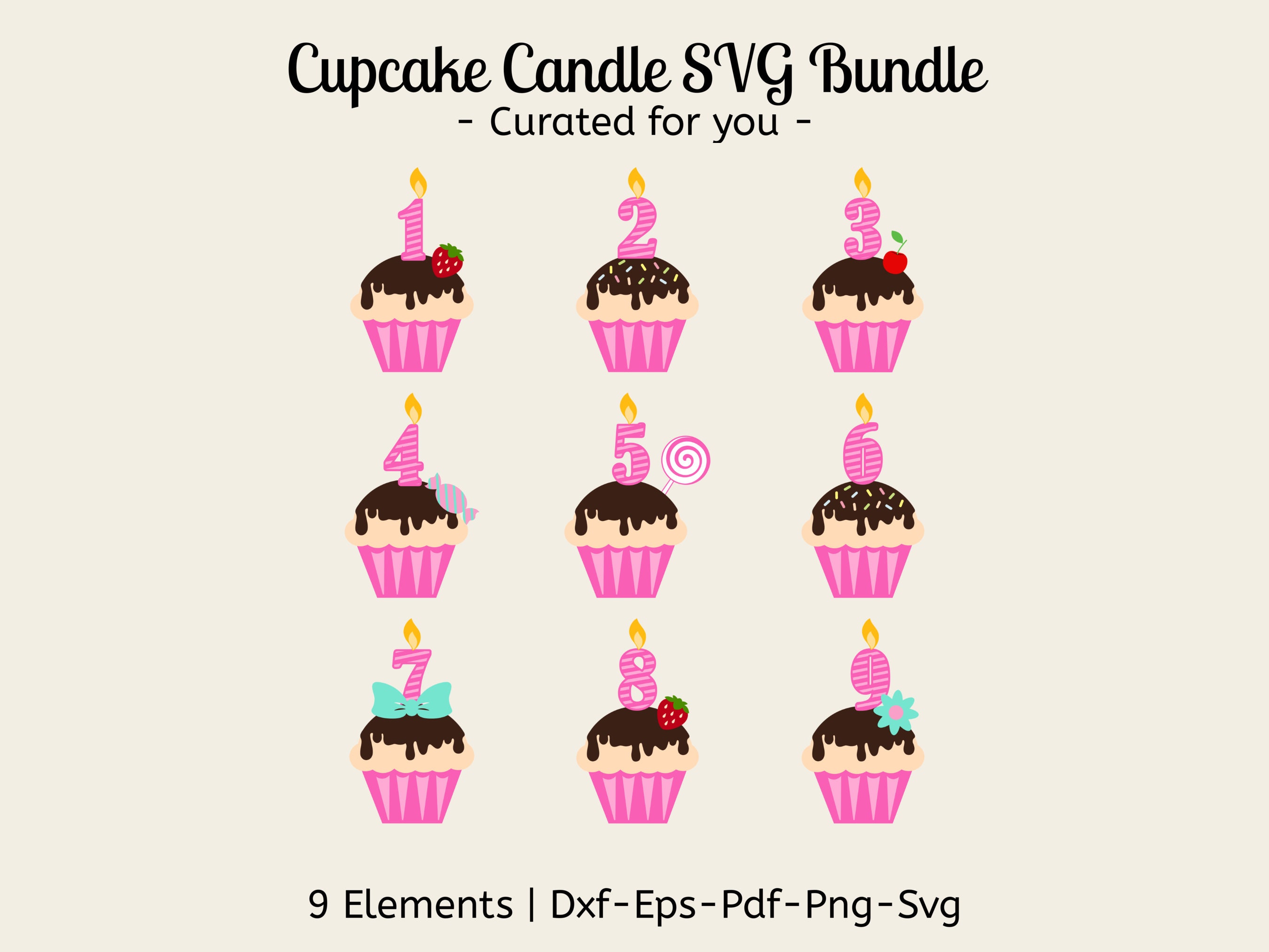Cupcake SVG, First Birthday Cupcake Candle SVG, Cupcake Svg Cut Files ...