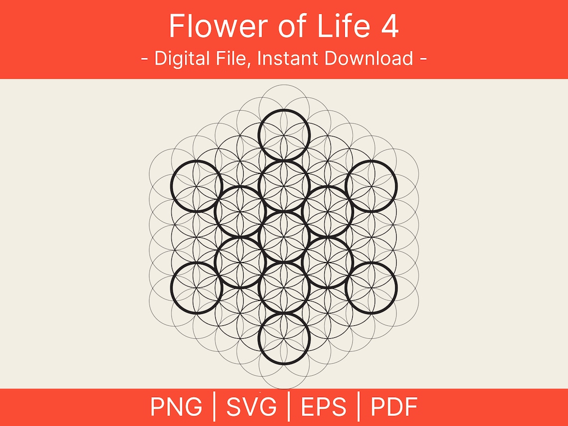 Flower of Life Vector Sacred Geometry Png Seed of Life Svg - Etsy