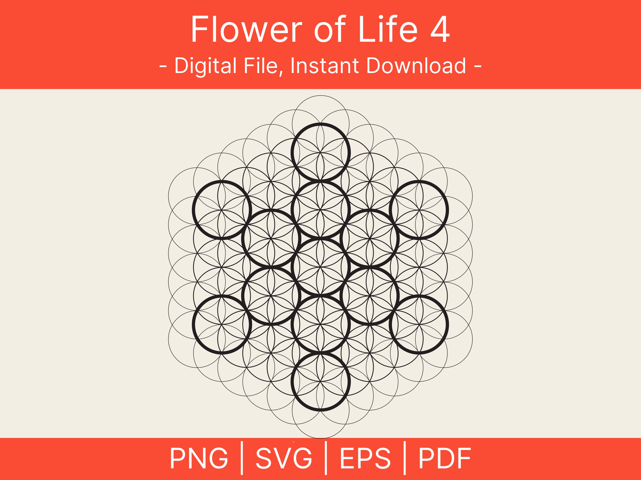 Flower of Life Vector, Sacred Geometry Png, Seed of Life Svg, Tree of ...