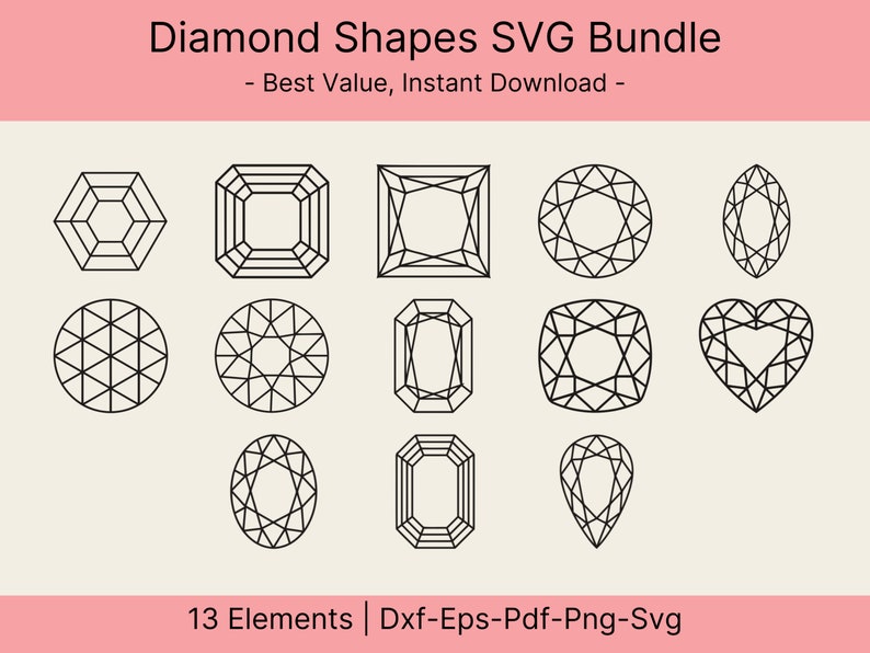 Gems SVG, Diamond SVG, Precious Stone SVG, Vector Cut File Cricut ...
