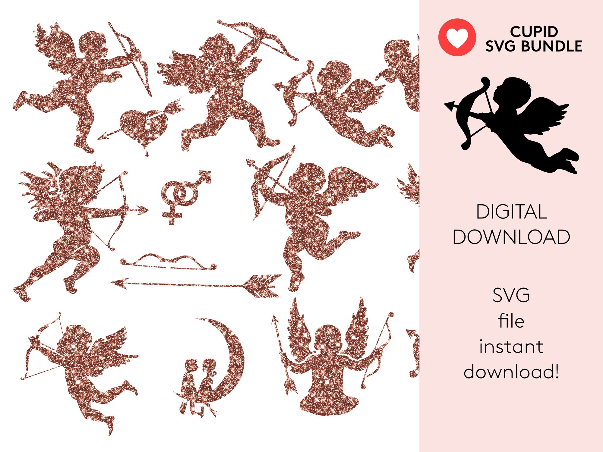 Cupid Svg, Valentines Day Svg, Cute Cupid Bundle, Baby SVG, Cupid ...
