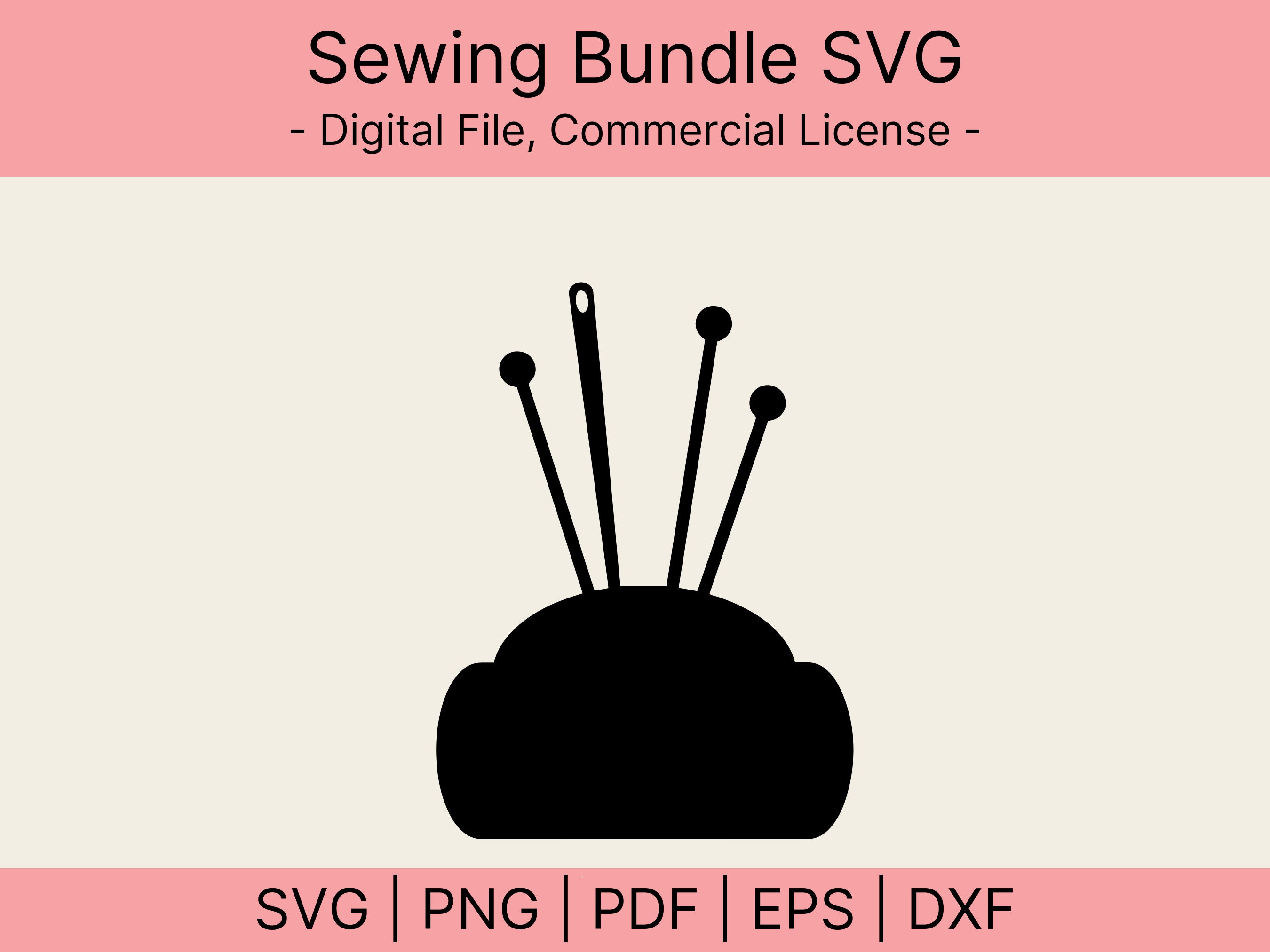 Sewing Bundle SVG, Button, Mannequin, Needle, Zipper, Vector Cut File ...