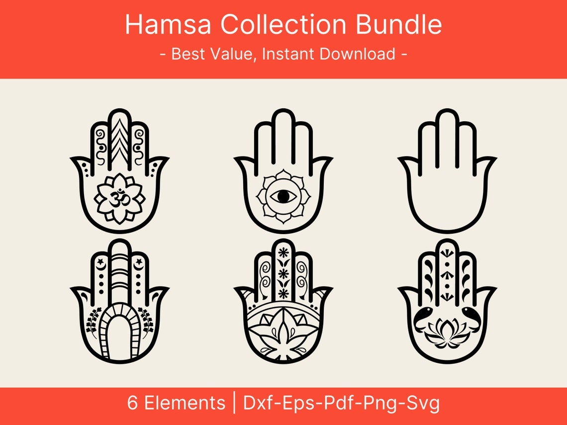 Hamsa SVG, Spiritual SVG, Meditation Svg, Yoga PNG, Hamsa Hand, Hand of ...