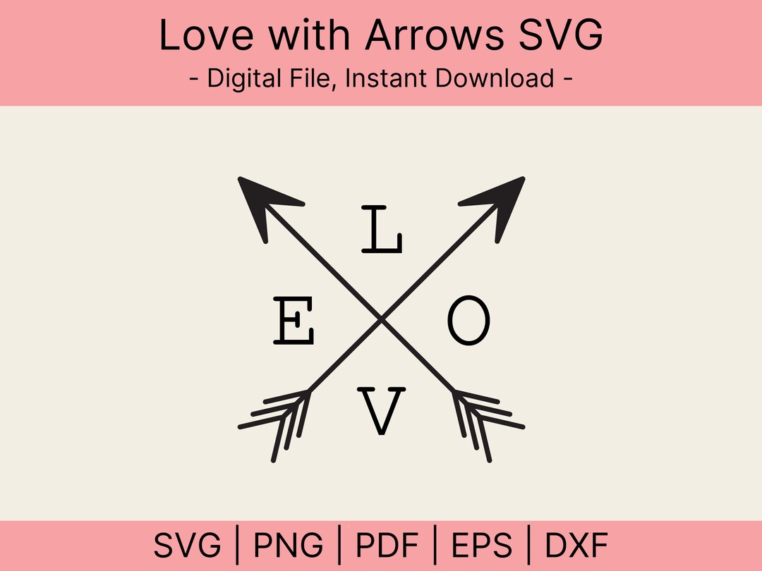 Love Heart Arrow Svg, Heart Arrow Svg, Love Valentine Svg, Valentines ...