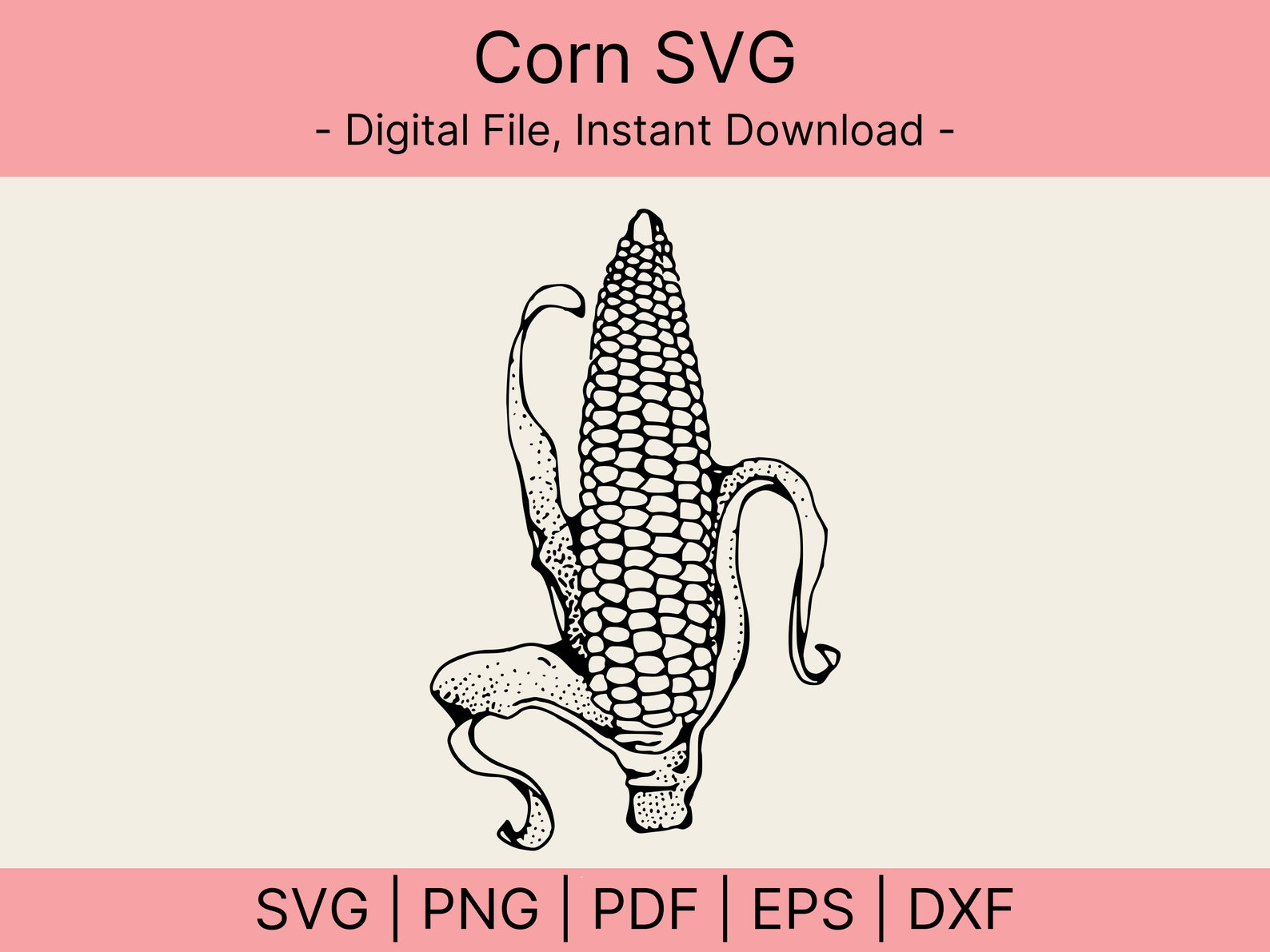 Corn SVG, Vintage Corn SVG File, Corn Design for Crafting, Vector Cut ...