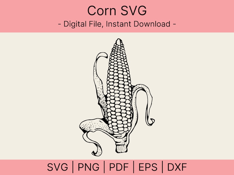 Corn SVG, Vintage Corn SVG File, Corn Design for Crafting, Vector Cut ...