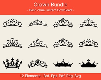 25 Royal Crown SVG, Princess Tiara SVG, King Crown, Queen Crown ...