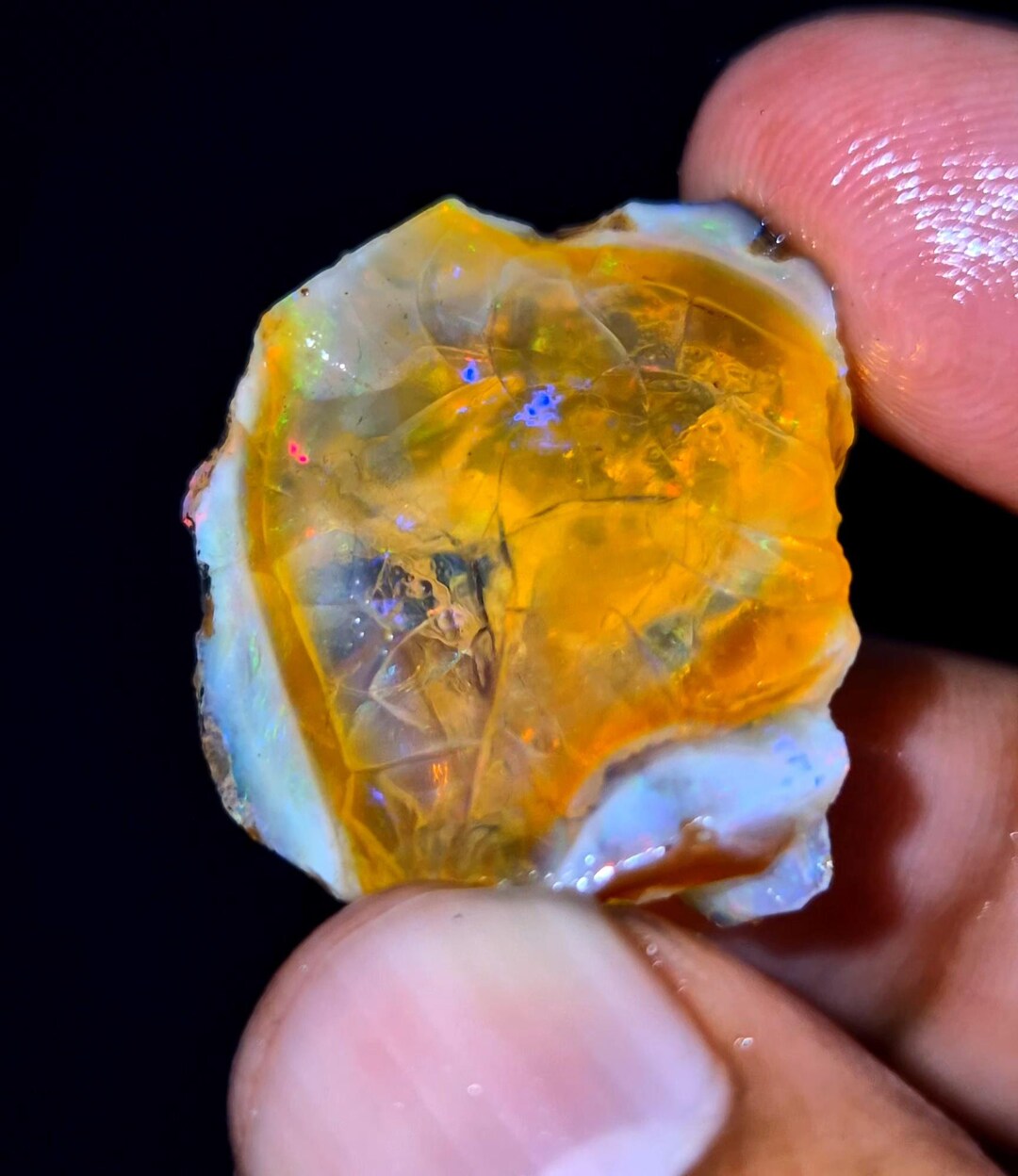 38 CRT Natural Welo Ethiopian Opal Rough: Opal Crystal Flashy Fire ...