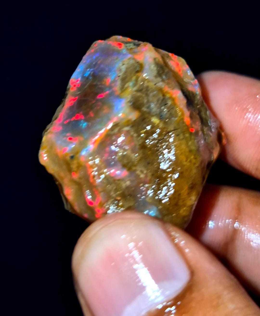121 Ct Raw Opal Rough, Iridescent Fire Play Gemstone Top Grade Flashy ...