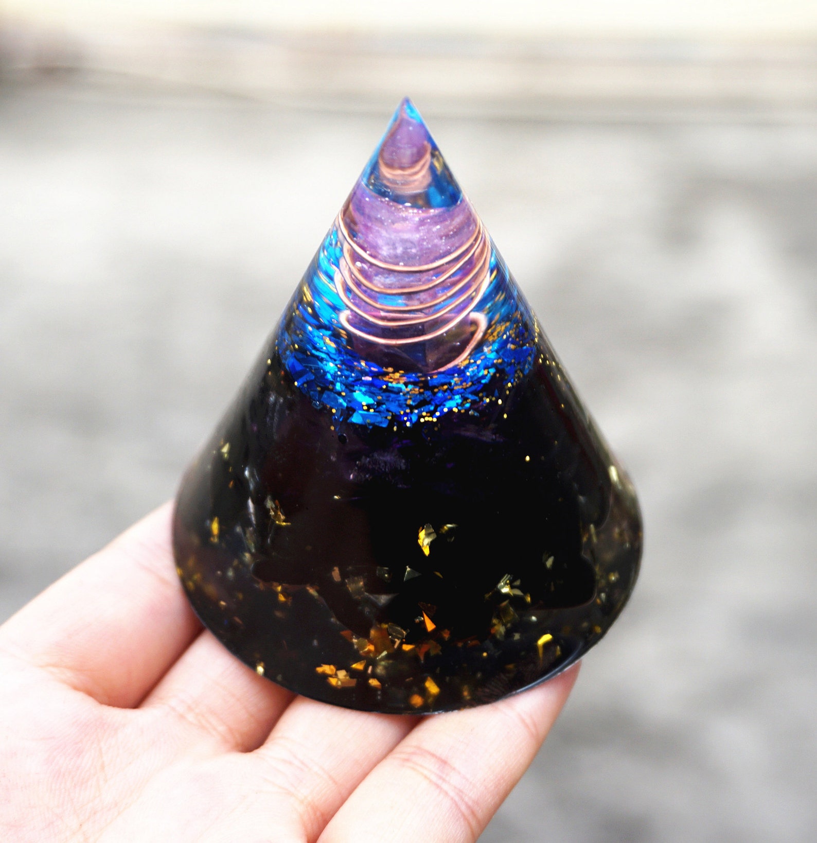 Orgone Cone Handmade Rose Crystal&amethystobsidian Quartz - Etsy