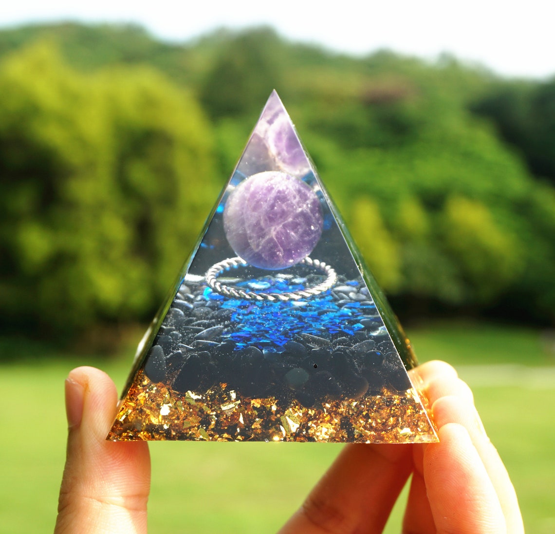 Fantastic Magic Orgonite Pyramid Amethyst Crystal Sphere With - Etsy