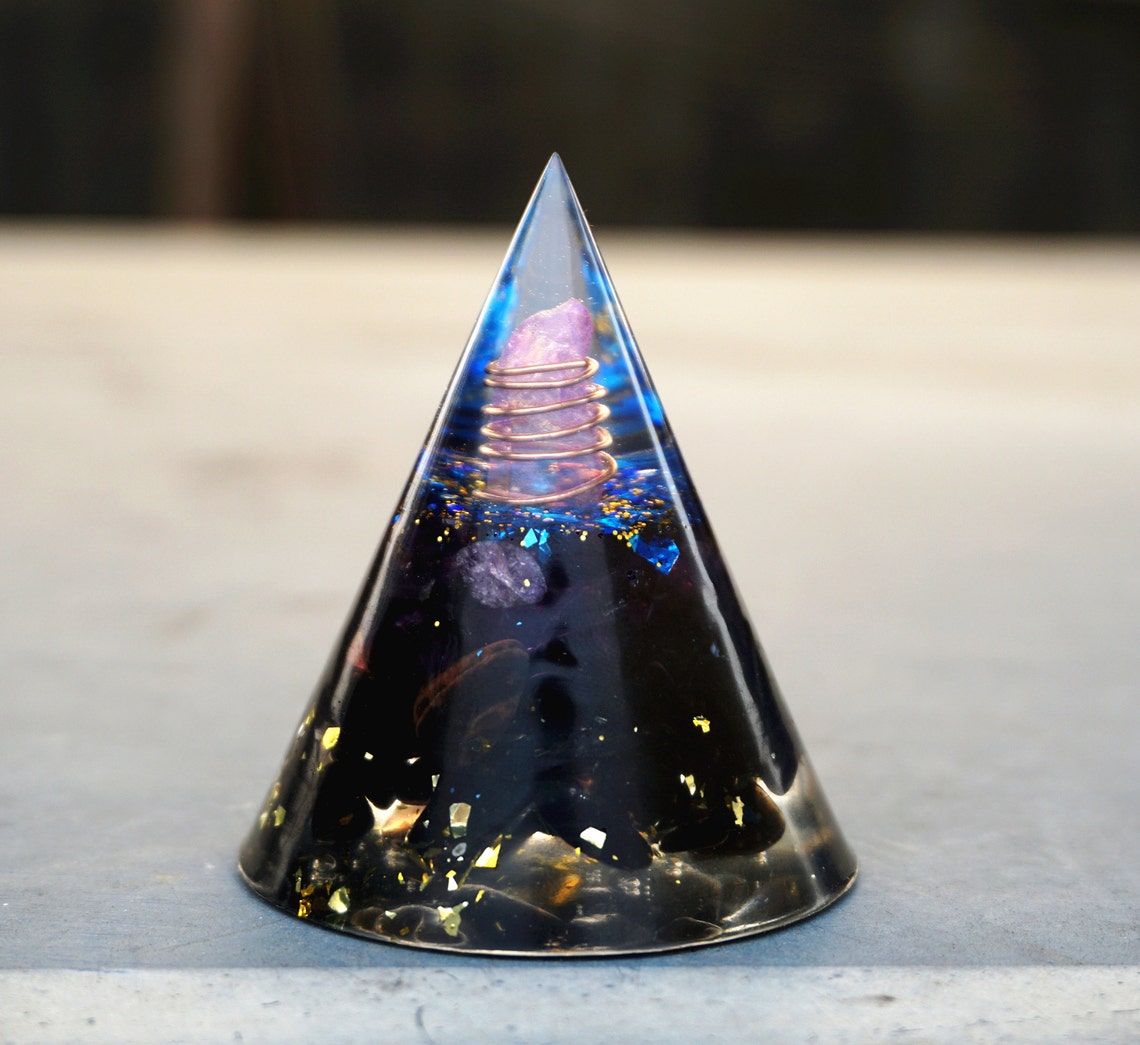 Orgone Cone Handmade Rose Crystal&amethystobsidian Quartz - Etsy