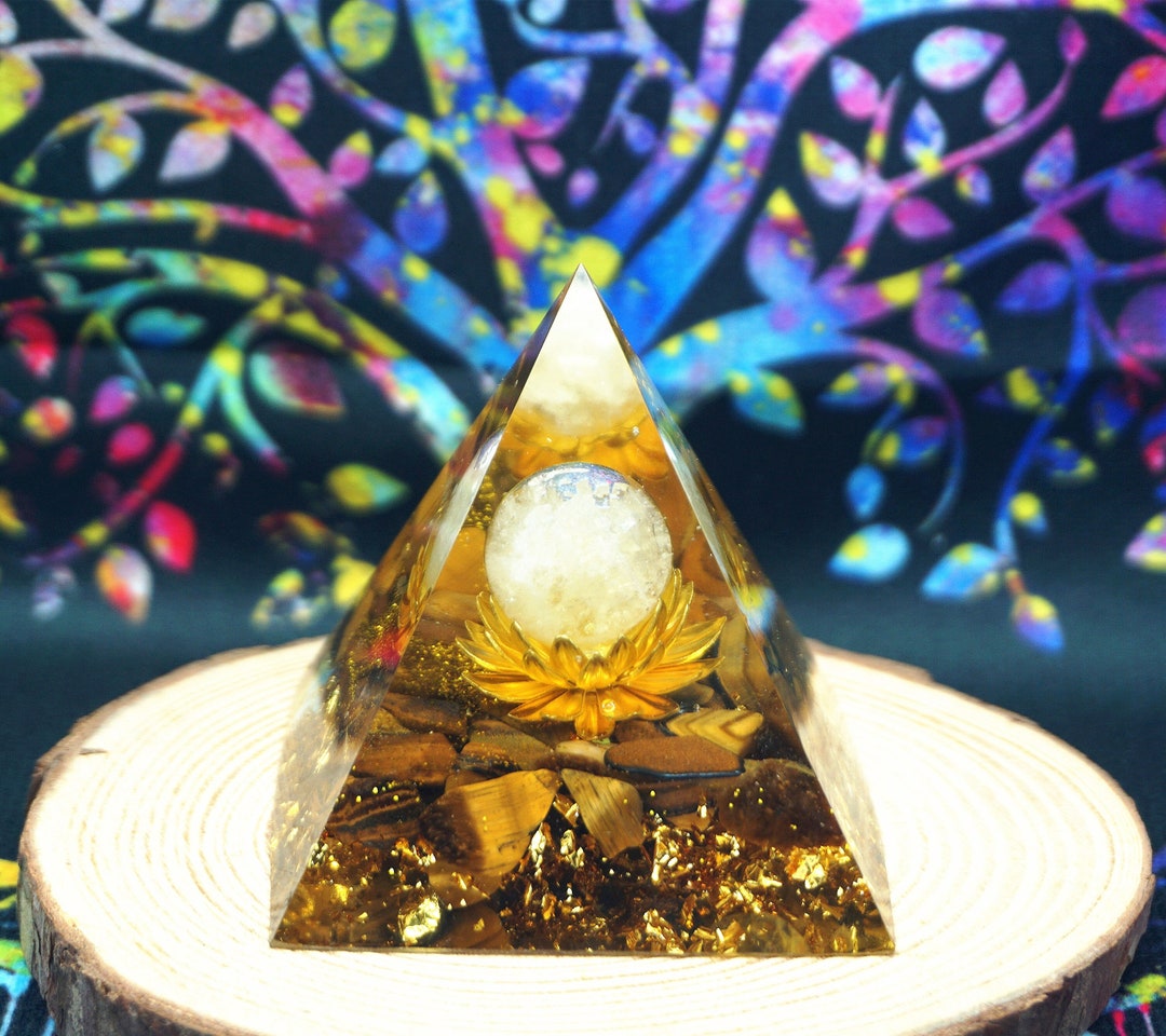 Eternalorgone Orgonite Pyramid Flower of Life Citrine Crystal Sphere ...