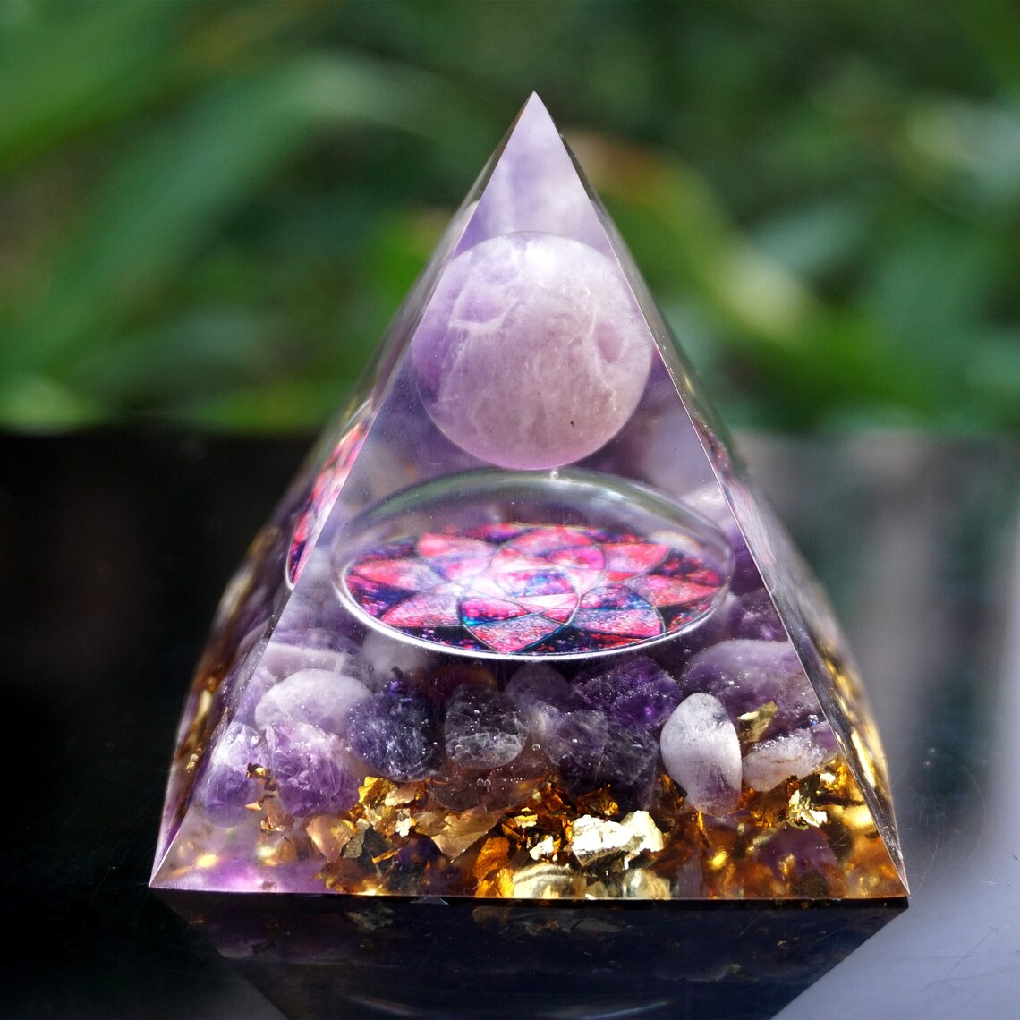 Magic Orgonite Amethyst Crystal Sphere With Amethyst Natural - Etsy